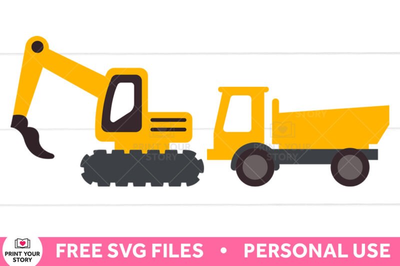 2 Free Construction Truck SVG files for Cricut