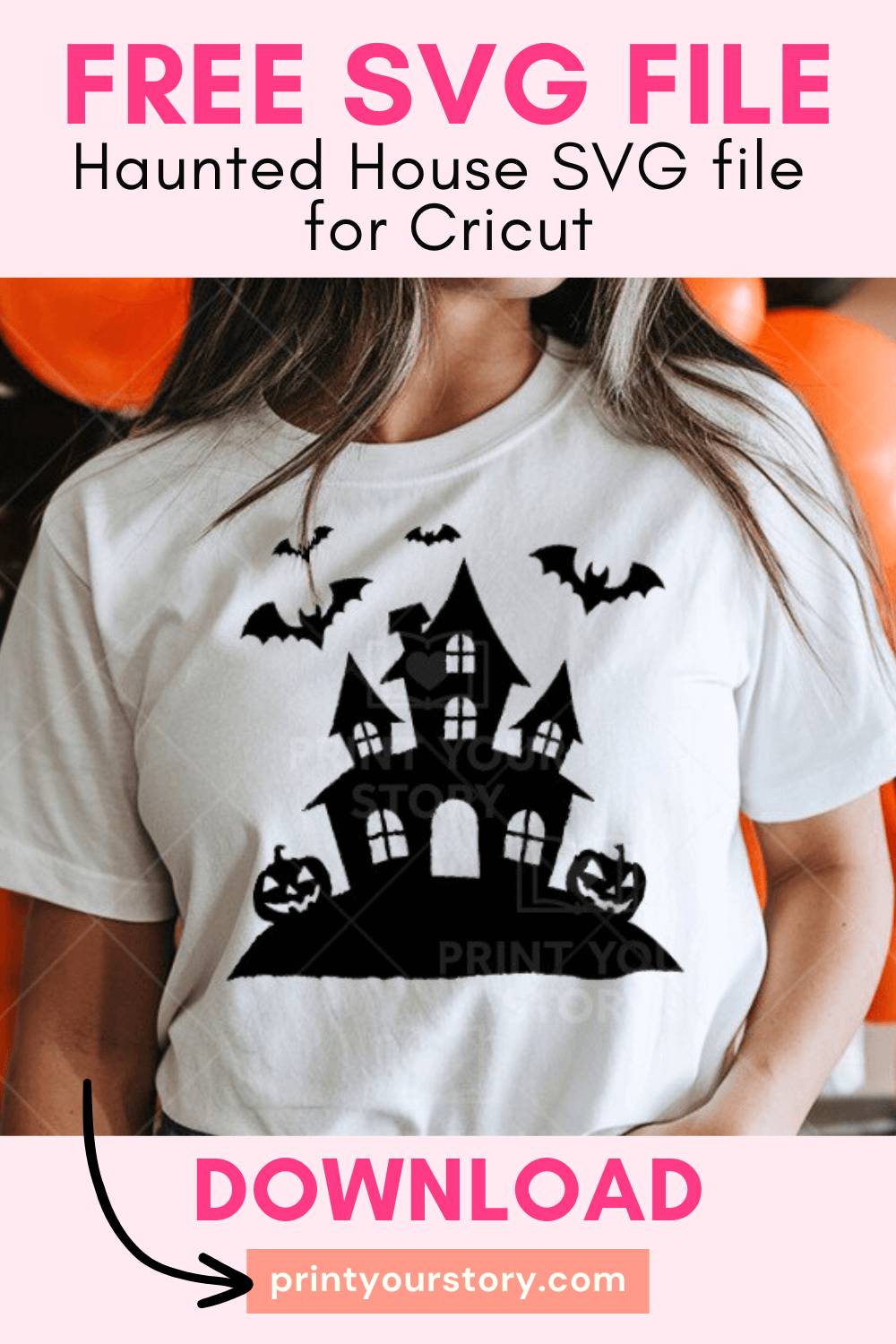 Free Haunted House SVG file for Halloween Crafts – Print Your Story
